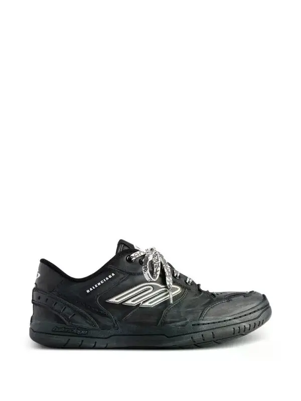 Balenciaga Hamptons Leather Sneakers - Black