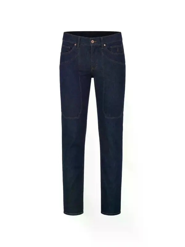 JECKERSON Patch-detail Slim-fit Jeans - Blue