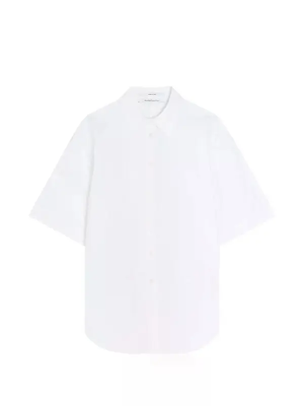 Another Tomorrow Short-sleeve Button-down Shirt - White