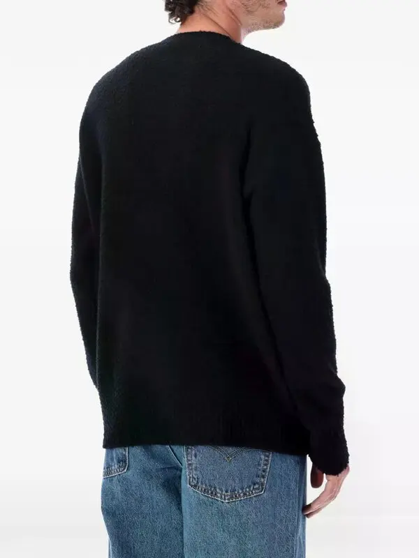ROBERTO COLLINA Bouclé Crew Neck Sweater - Black