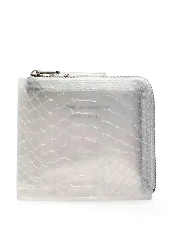 Comme Des Garçons Snake Line Zip-around Wallet - White