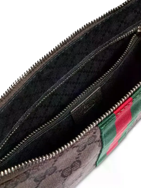 Gucci Small Lunetta Shoulder Bag With Signature Web Stripe - Brown