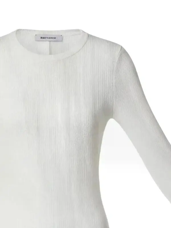 Rick Owens Ribbed Knit Long Sleeve T-shirt - White