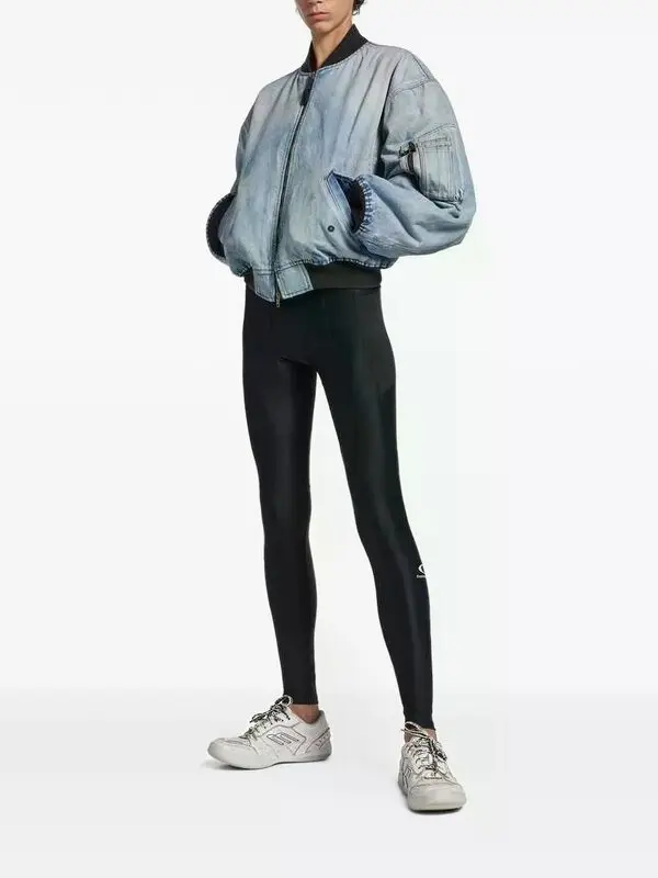 Balenciaga Zip Pocket Denim Bomber Jacket - Blue