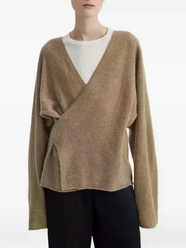 TAIGA TAKAHASHI Cache Coeur Cashmere Sweater - Brown
