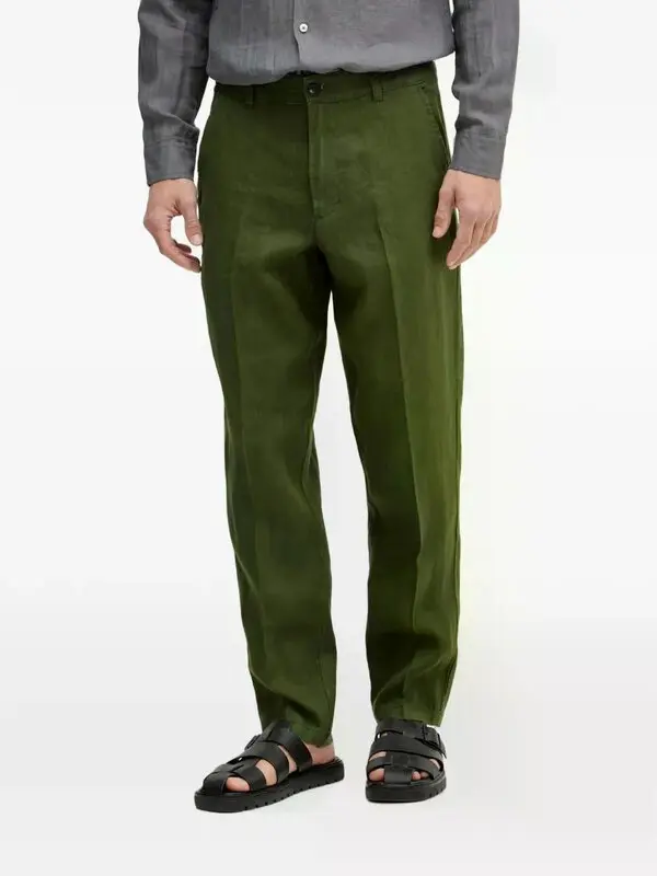 BENETTON Pressed-crease Chino Trousers - Green