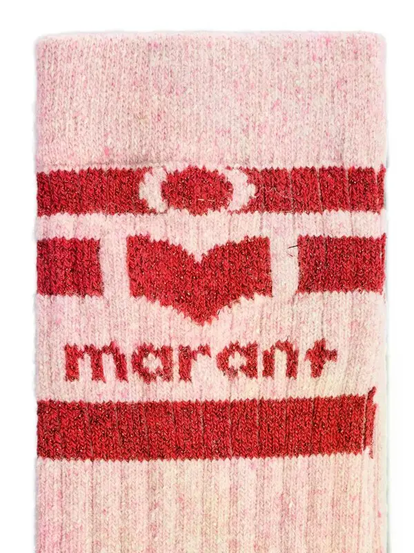Isabel Marant Étoile Logo-intarsia Ribbed-knit Socks