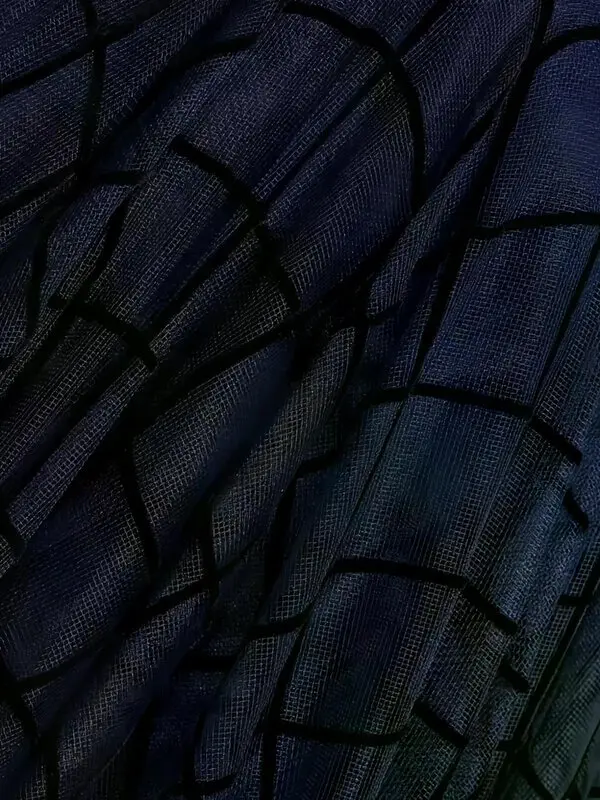 Oscar De La Renta Flocked Checked Gown
