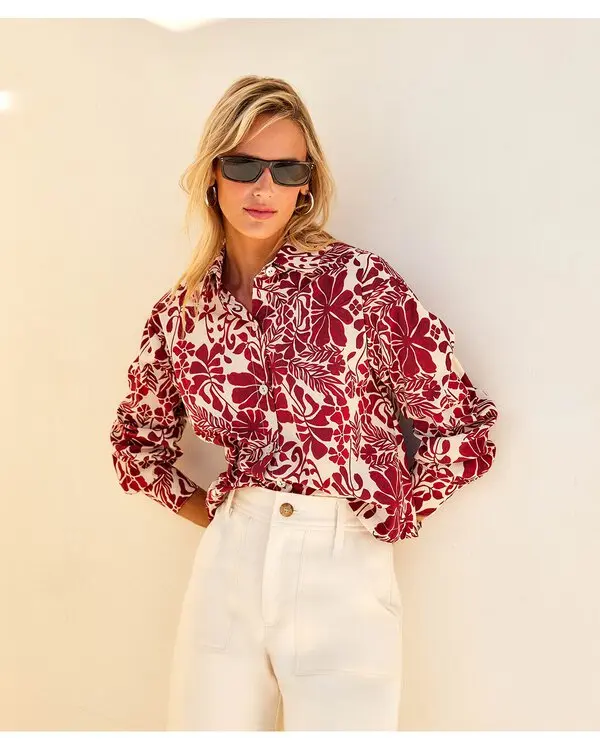Fifteen Twenty Lena Button-up Floral Cotton Shirt