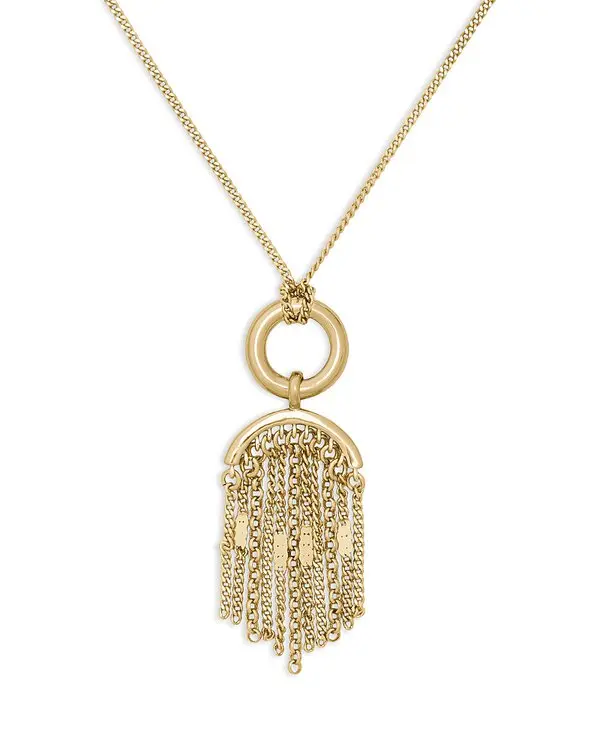 Kate Spade New York Chain Reaction Chain Tassel Pendant Necklace, 16-19 - Gold
