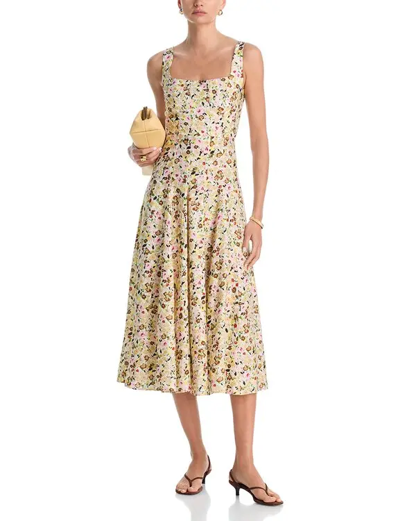 Aqua Floral Midi Dress