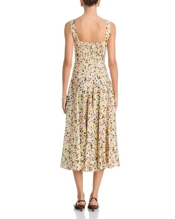 Aqua Floral Midi Dress