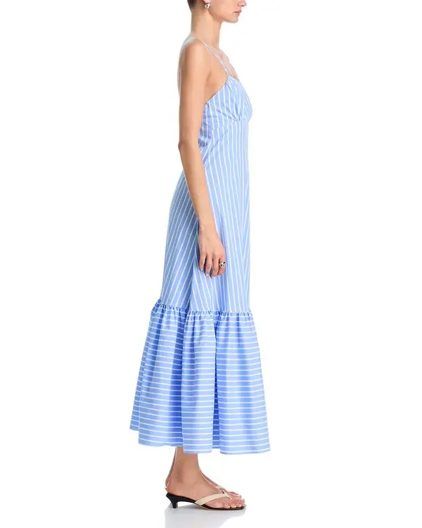 Aqua Stripe Open Back Maxi Dress Exclusive