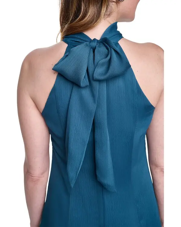 Eliza J Halter Cascade Ruffle Midi Dress - Teal