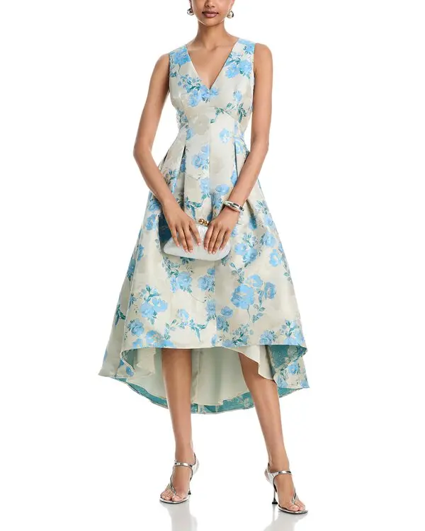 Eliza J Floral V-neck High-low Dress