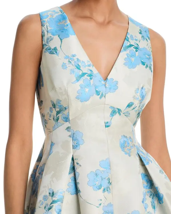 Eliza J Floral V-neck High-low Dress