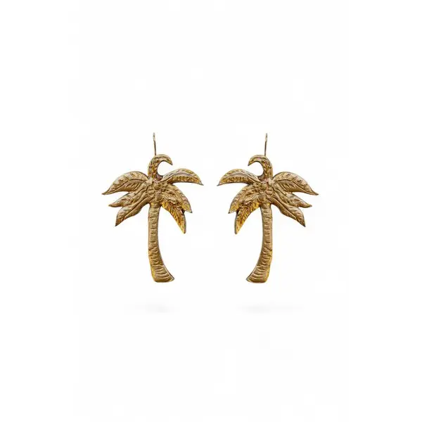 SUNSET MAGIC STUDIO Palmea Palm Dangle Earrings - Gold