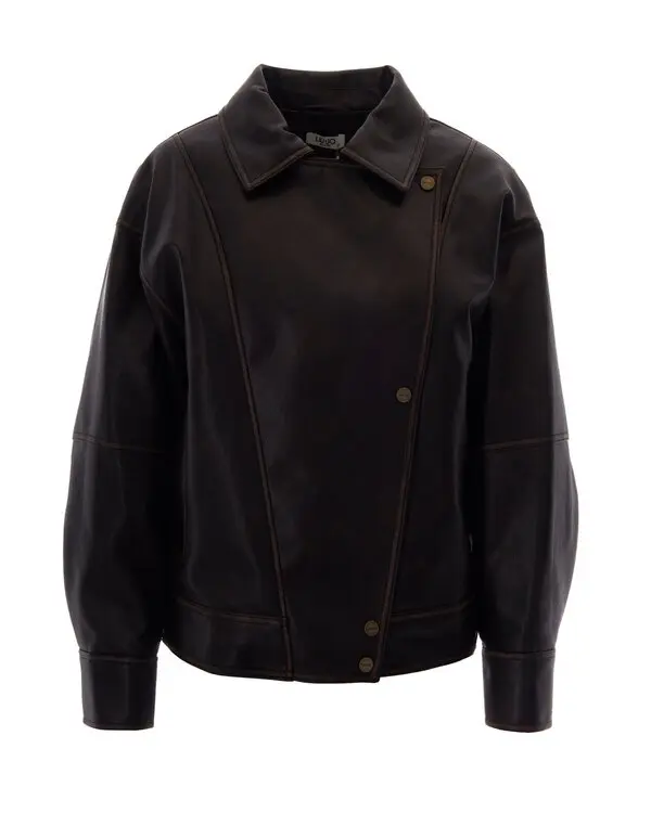 Liu Jo Polyester Coat With Tailored Structure - Deep Brown
