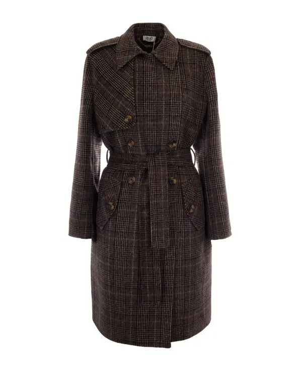 Liu Jo Wool-blend Check Coat