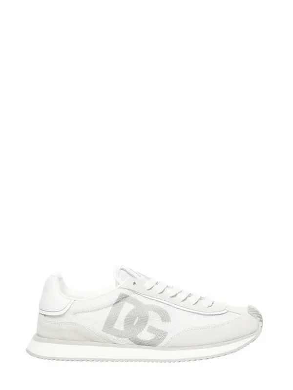 Dolce & Gabbana Leather And Suede Lace-up Sneakers - White