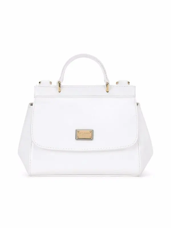 Dolce & Gabbana Mini Sicily Bag In Patent Leather - White