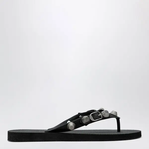 Balenciaga Cagole Studded Flip-flops - Blcksilver
