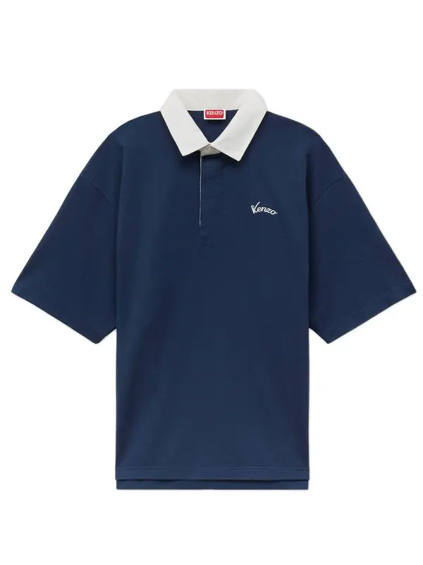 Kenzo Mini Embroidered Logo Cotton Polo Shirt For