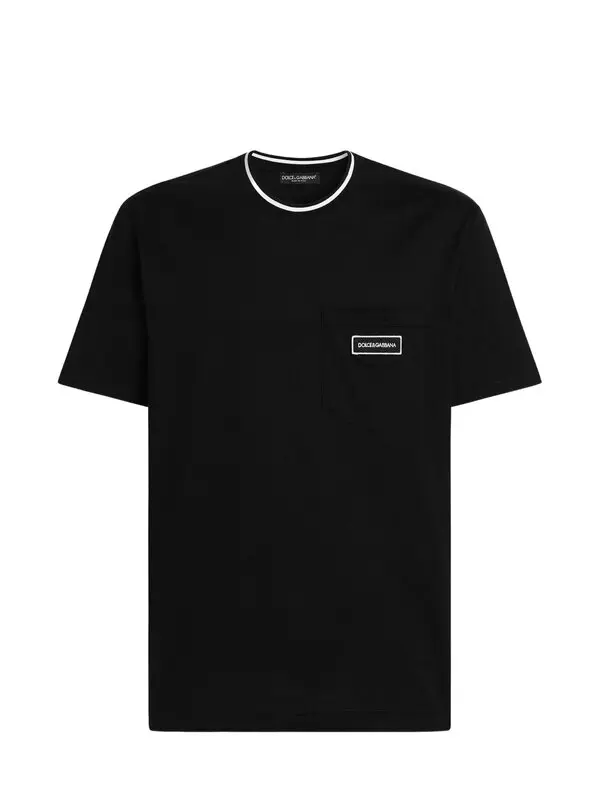 Dolce & Gabbana Designer Cotton Logo T-shirt - Black