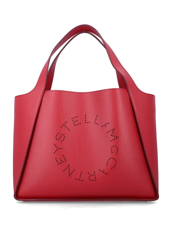Stella McCartney Logo Studded Vegan Leather Tote Handbag - Raspberry