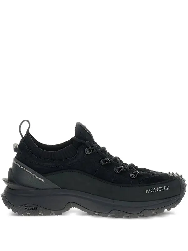 Moncler Nubuck Suede & Mesh Sneakers With Ortholite Insole And Carbon Fiber Sole - Nero