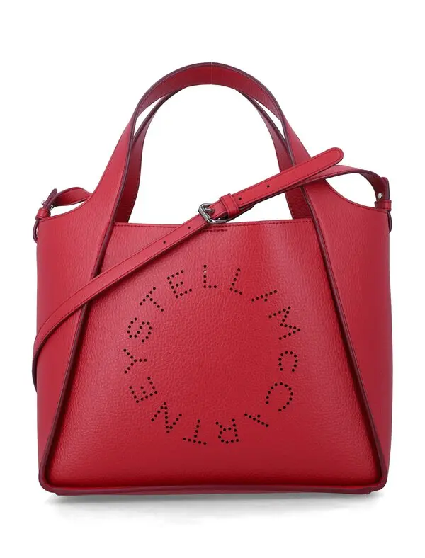 Stella McCartney Alter Mat Mini Tote Handbag With Detachable Pouch & Adjustable Shoulder Strap - Raspberry