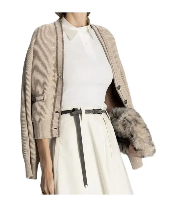 Brunello Cucinelli Sequin-embellished Ribbed Cardigan