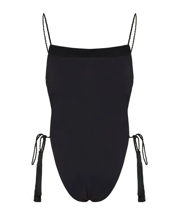 Alaïa Squareneck Tassel-tie Swimsuit