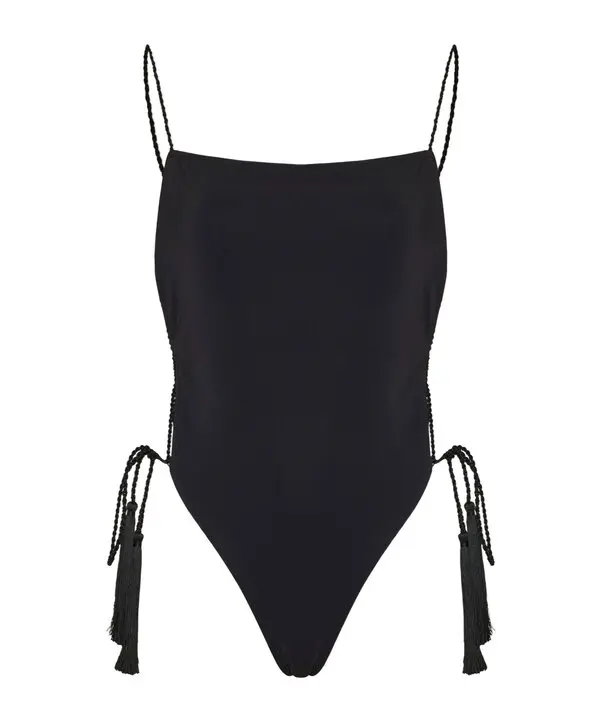 Alaïa Squareneck Tassel-tie Swimsuit - No