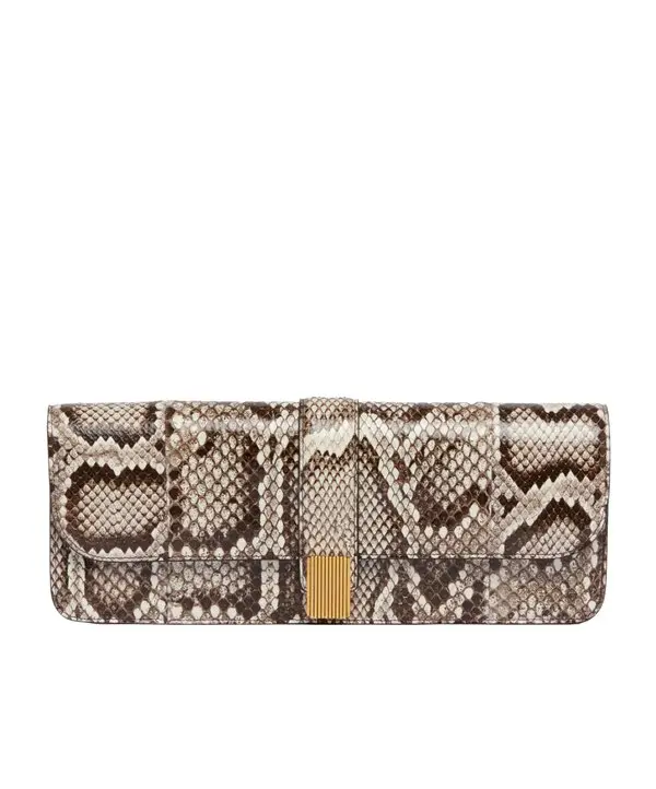 Khaite Animal-print Clutch - Brown