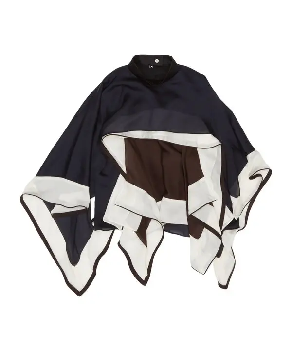 Sacai Draped Cape Effect Blouse - Black