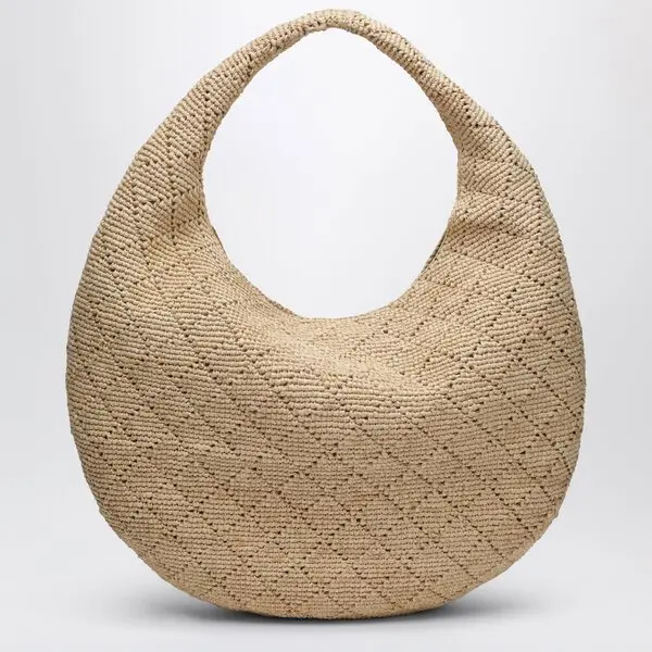 Saint Laurent Icare Hobo Bag In Crochet Raffia - Brown