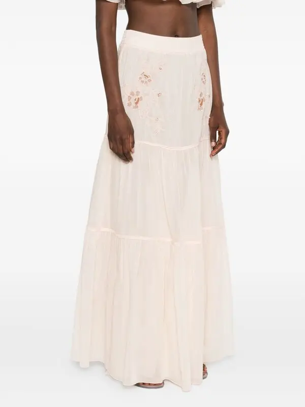 ERMANO SCERVINO Ermanno Scervino Floral Embroidered Tiered Skirt