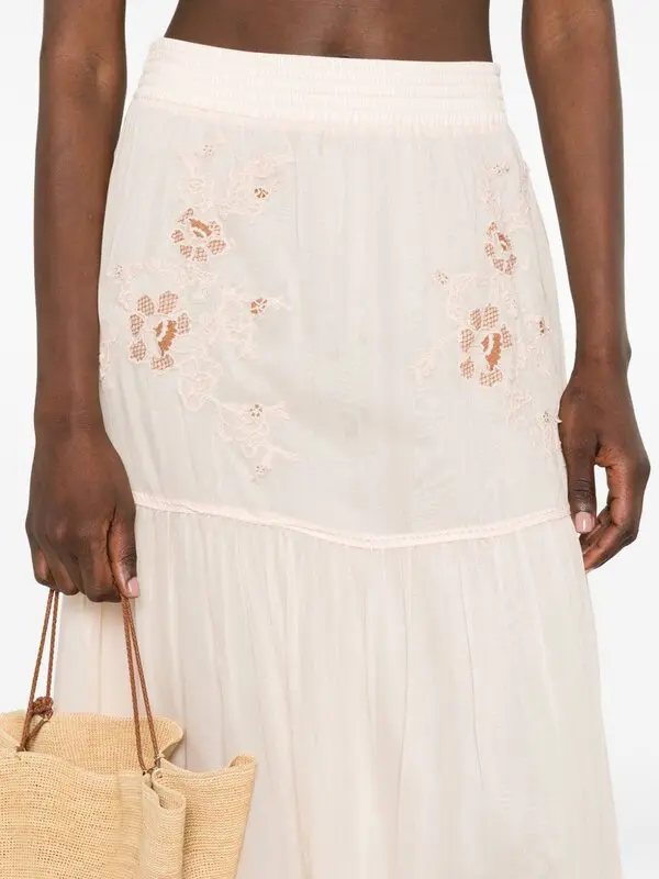 ERMANO SCERVINO Ermanno Scervino Floral Embroidered Tiered Skirt