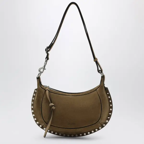 Isabel Marant Étoile Oskan Moon Shoulder Bag In Taupe Suede - Brown