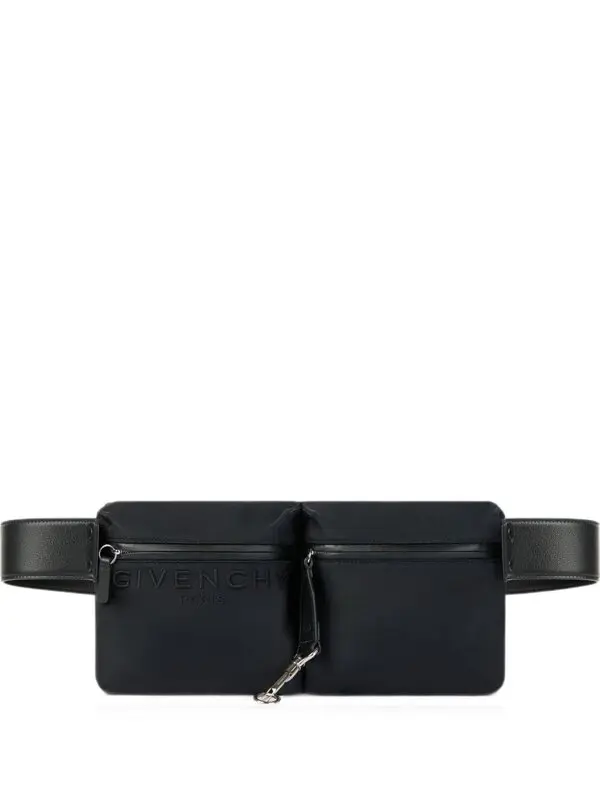 Givenchy Black Logo Embossed Multipocket Bumbag - Multicolor