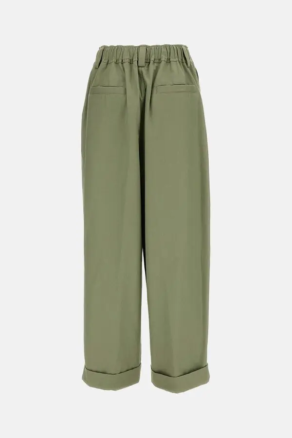 Marni Wide Leg Canvas Trousers - Multicolor