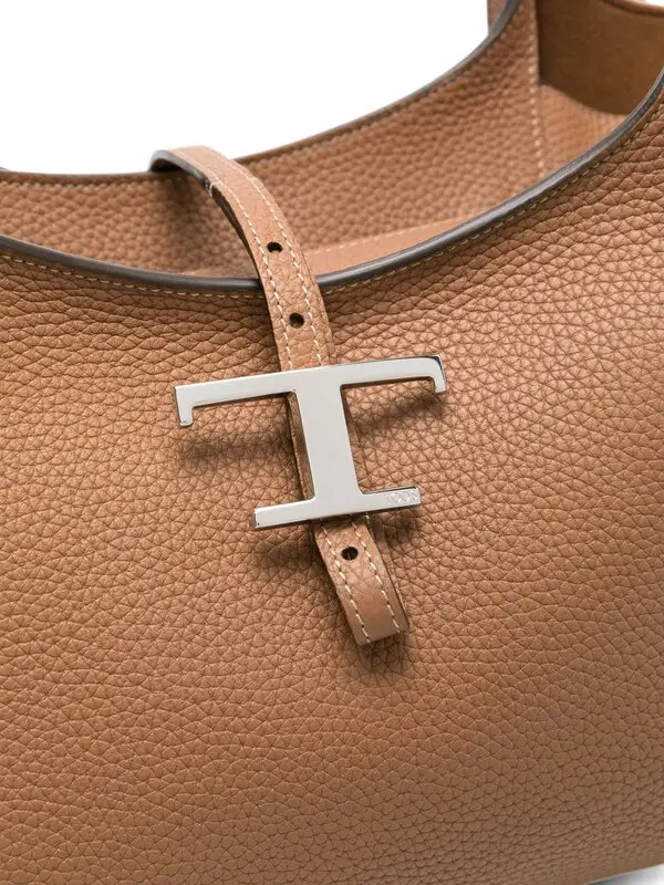 TOD'S T Timeless Small Leather Shopping Bag - Brown
