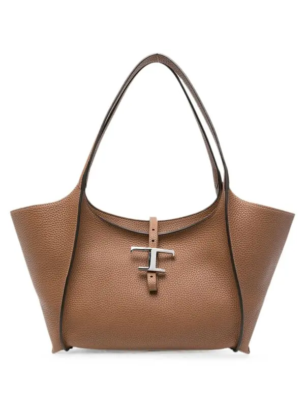 TOD'S T Timeless Small Leather Shopping Bag - Brown