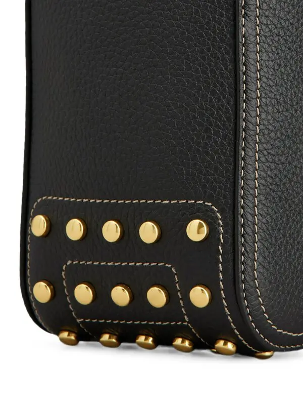 TOD'S Metal Dots Shoulder Bag In Leather Mini - Black