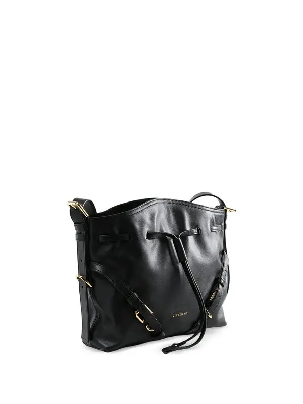 Givenchy Small Voyou Bucket Bag In Shiny Leather - Black