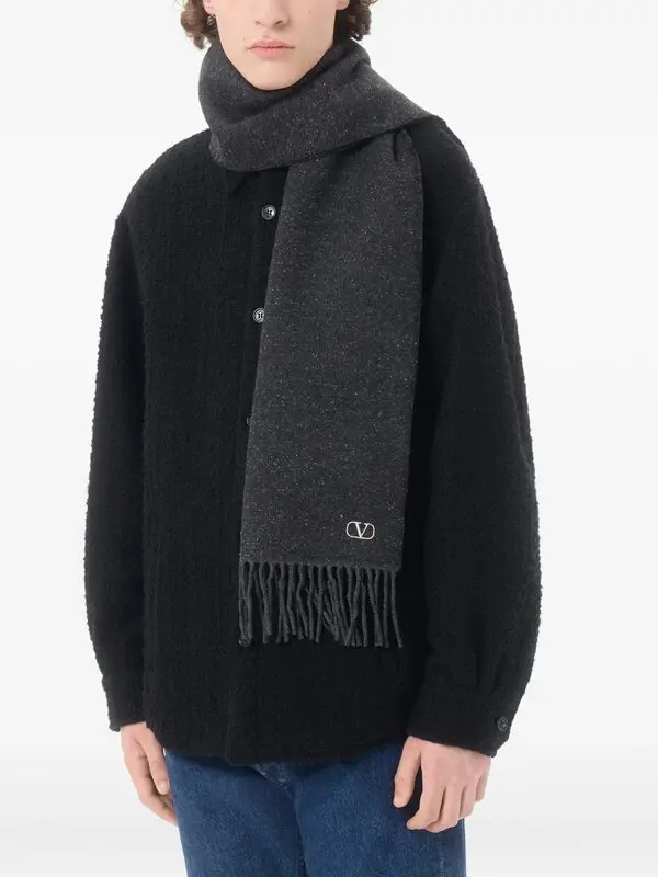 Valentino Garavani Wool Scarf With Vlogo Embroidery
