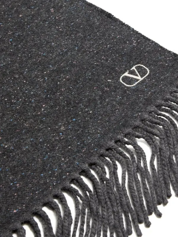 Valentino Garavani Wool Scarf With Vlogo Embroidery