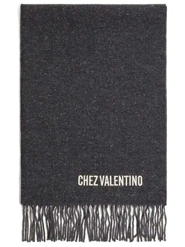 Valentino Garavani Wool Scarf With Vlogo Embroidery
