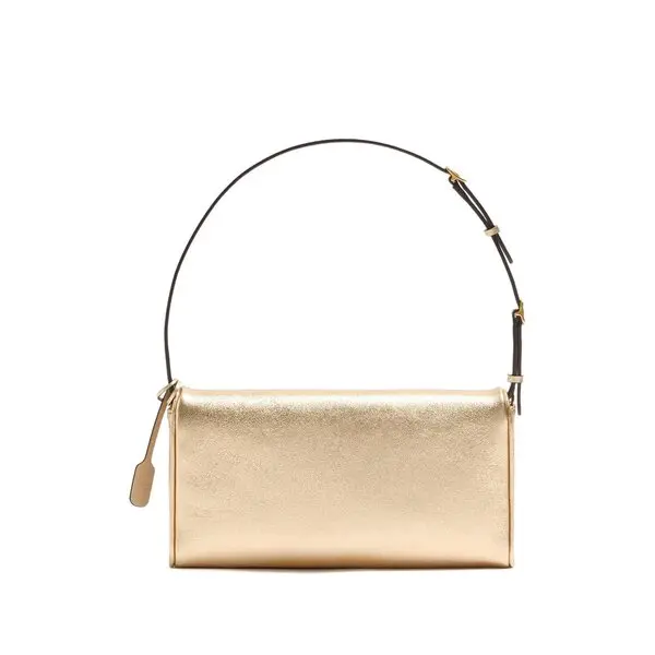 Valentino Garavani Metallic Vlogo Signature Shoulder Bag - Gold